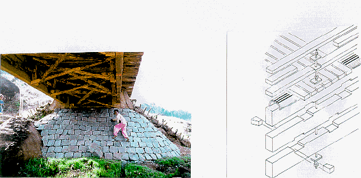 A timber bridge straight from the forest