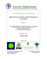 State of Forest and Tree Genetic Resources in Lesotho