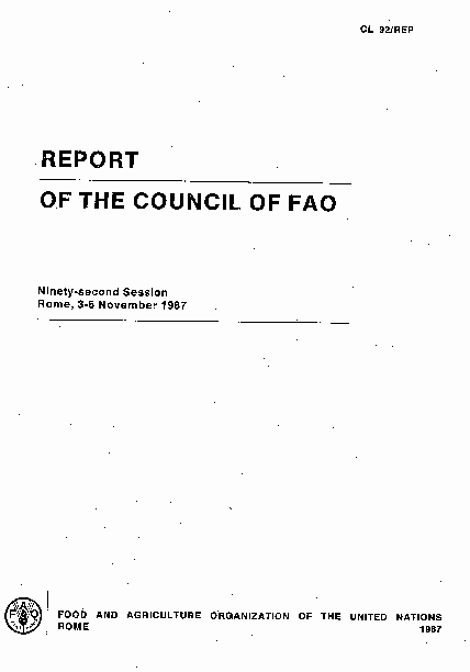 REPORT OF THE COUNCIL OF FAO