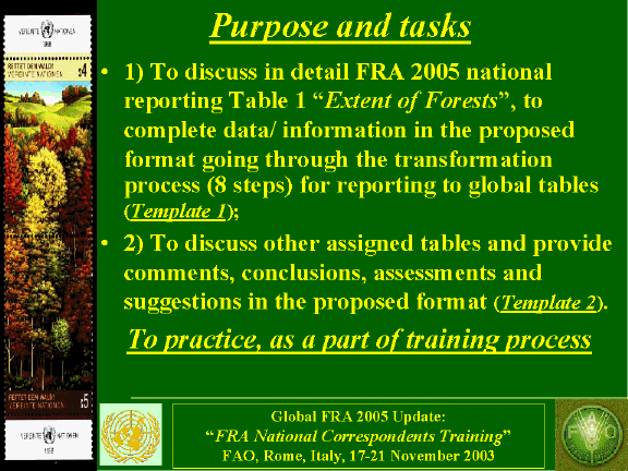 Proceedings of training of national correspondents on assessing and monitoring of forest land ...