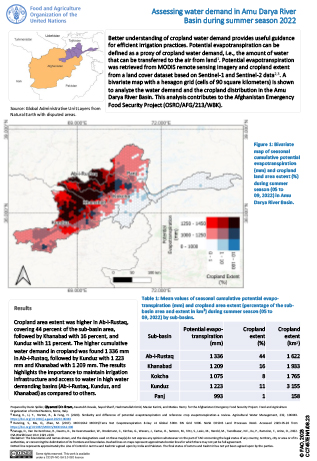 Assessing water demand in Amu Darya River Basin during summer season ...