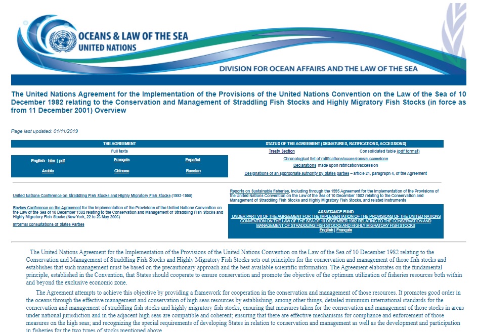 The United Nations Agreement for the Implementation of the Provisions ...