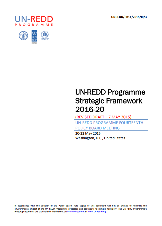 FAO - SFM Tool Detail: UN-REDD Programme 2016-2020 Strategic Framework