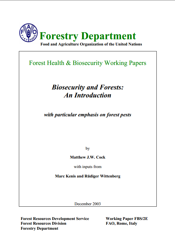 FAO - SFM Tool Detail: Biosecurity and forests: an introduction with ...