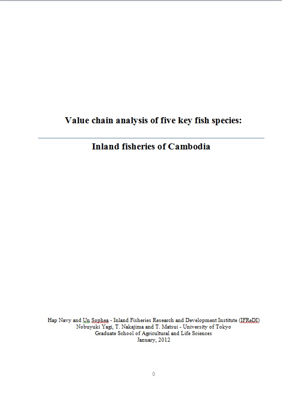 Value Chain Analysis of Five Key Fish Species - Inland Fisheries of ...