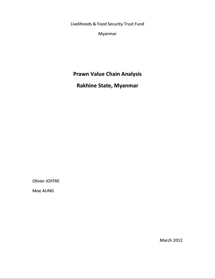 Prawn Value Chain Analysis: Rakhine State, Myanmar