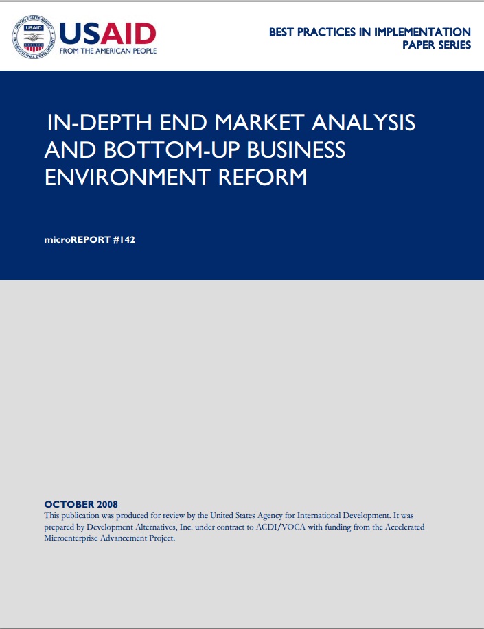 In-Depth End Market Analysis and Bottom-Up Business Environment Reform