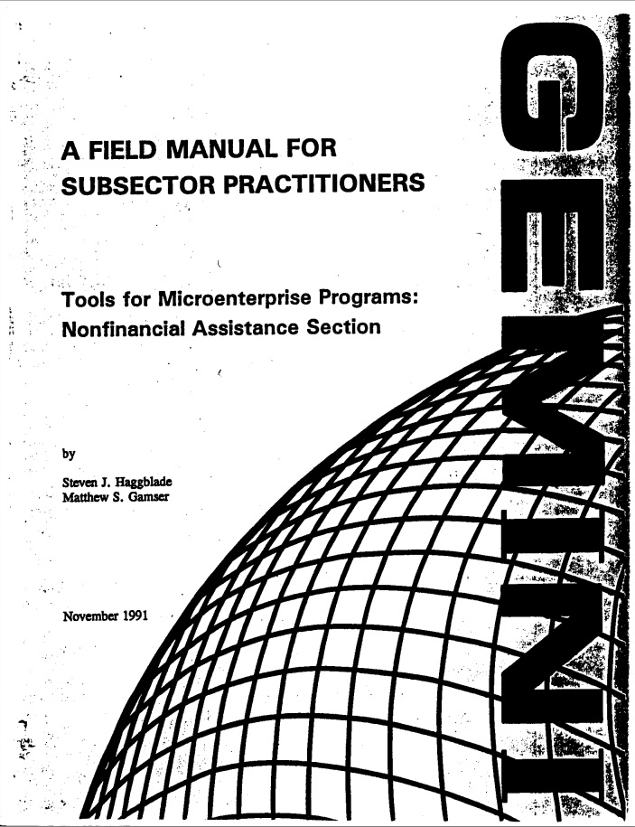 A Field Manual for Subsector Practitioners - Tools for Microenterprise Programs: Nonfinancial ...