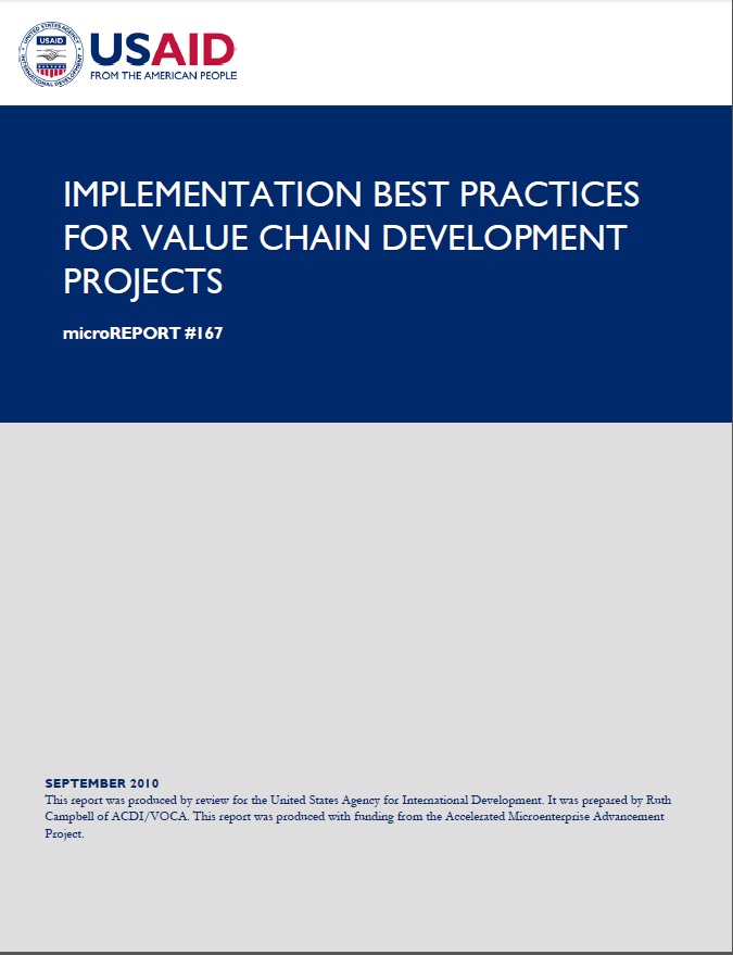 Implementation Best Practices for Value Chain Development Projects