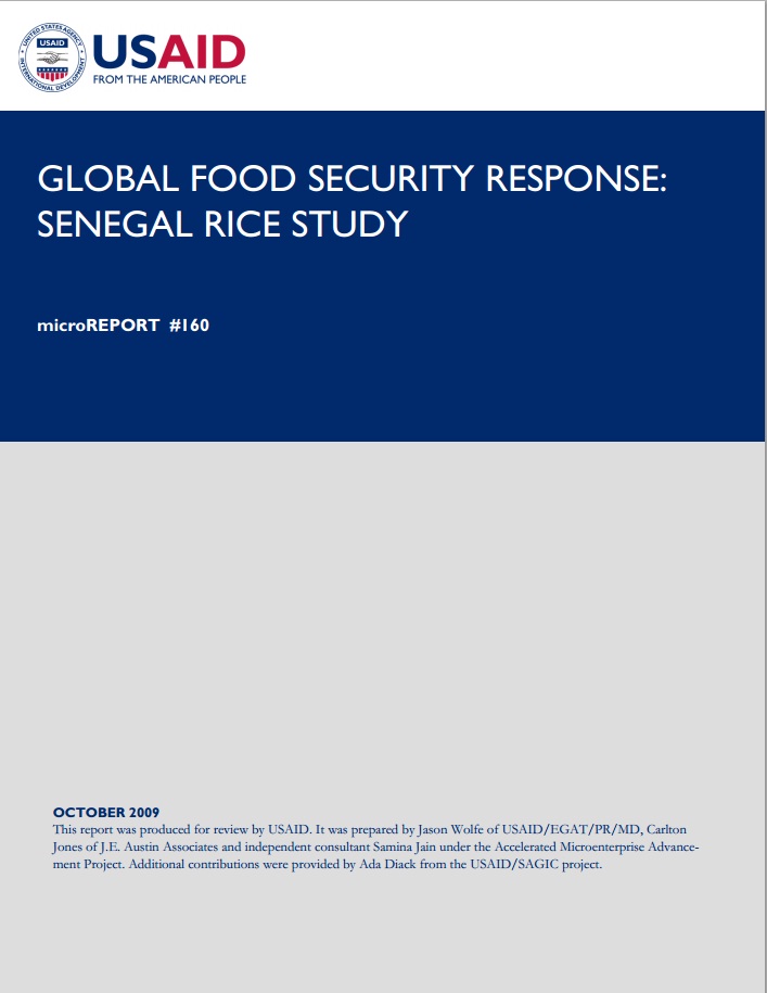 Global Food Security Response - Senegal Rice Study