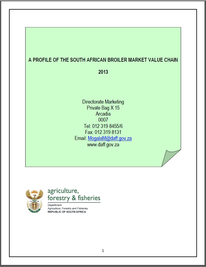 A Profile of the South African Broiler Market Value Chain