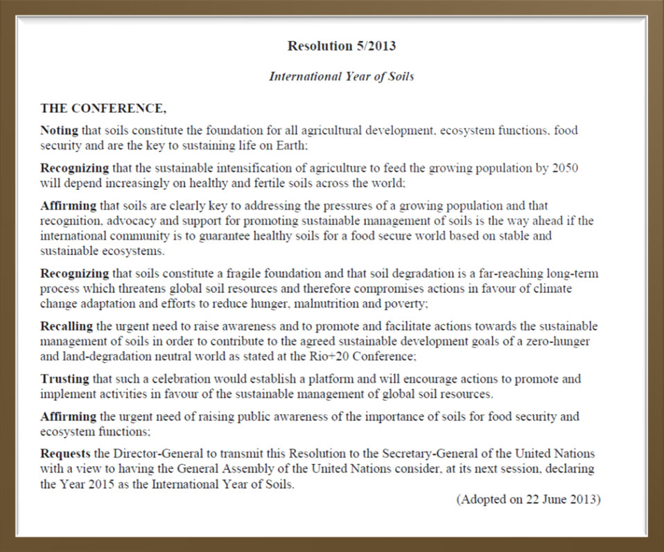 World Soil Day and International Year of Soils 2015 approved by 38 FAO ...