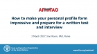 How to make your personal profile form impressive and prepare for a ...