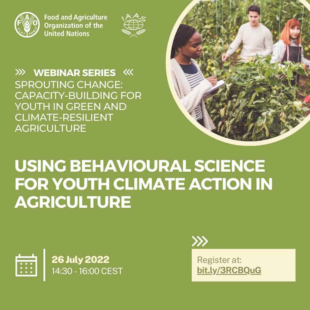 Webinar: Using behavioural science for youth climate action in agriculture | Yunga-UN | 联合国粮食及 农业组织