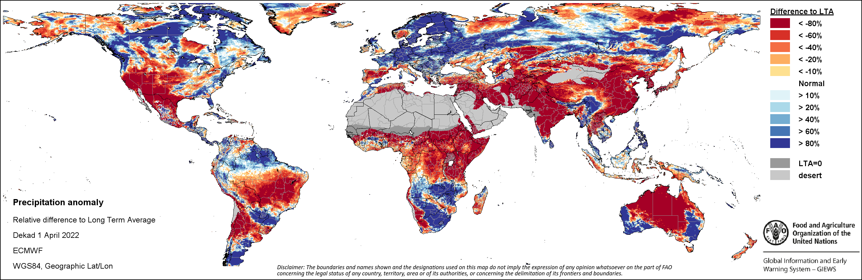 FAO,GIEWS, Earth Observation,METOP, NDVI, ASIS, VHI, VCI,ECWMF ...